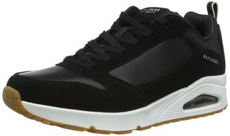 Skechers Herren Low-Top Sneaker UNO STACRE, Männer Sneakers,Slip-ons,Skater,Low-top,Halbschuhe,straßenschuhe,Sportschuhe,Schwarz,44 EU