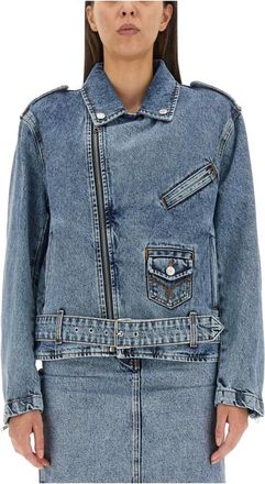 Moschino Femme, Vestes, Bleu, Taille: 40 FR Front Zipper Closure One