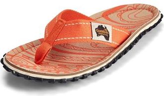 Gumbies Tongs rouges originales, fabriquées à partir de matériaux recyclés, semelle profilée en pneus de voiture recyclés, semelle intérieure douce en toile d