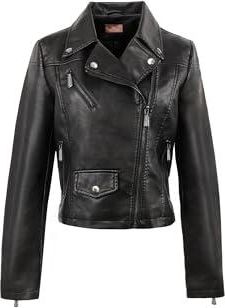 Queen Helena Y3005 Y3005 Veste à ongles en cuir synthétique pour femme, Noir, XL