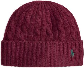 Polo Ralph Lauren bonnet en maille torsadée - Rouge