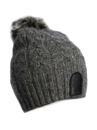 Parajumpers bonnet en maille torsadée à pompon - Gris