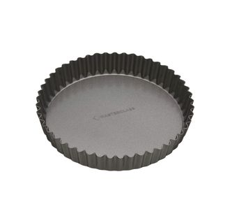 MasterClass MasterClass 20 cm Tarteform mit losem Boden, PTFE-, PFOA- und BPA-frei, robuster 1 mm dicker Karbonstahl, 8 Zoll geriffelte runde Quicheform, grau