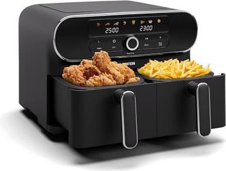 Klarstein Klarstein AuraAir Color Touch Dual Friteuse sans huile - 11L, 2 Compartiments, 1700 W, 8 Programmes, Écran Tactile, 80-200°C, Revêtement antiadhésif, 