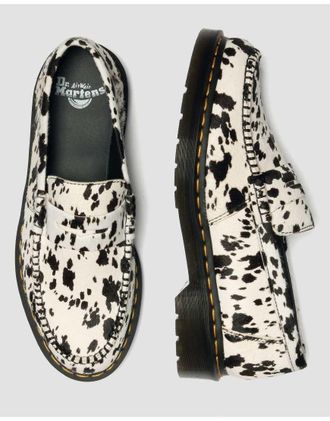 Dr. Martens Penton - Mocassins unisexes effet poulain &agrave; imprim&eacute; dalmatien - Noir