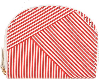 Draeger PARIS 1886 Erwachsene, Unisex weiße und rote Streifen Portemonnaie, braun