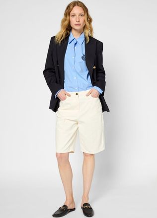 Gerard Darel Bermuda en denim &agrave; franges - CHARLY - Ecru