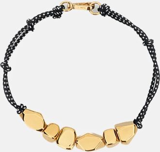 Plan C Kette Aus Lederband Und Goldenen Steinen