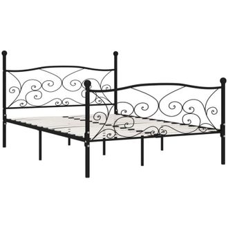 vidaXL Bettgestell mit Lattenrost Schwarz Metall 120 &times; 200 cm Vidaxl