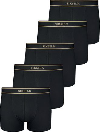 Siksilk Mens Black Pack of 5 Boxer Shorts XXL