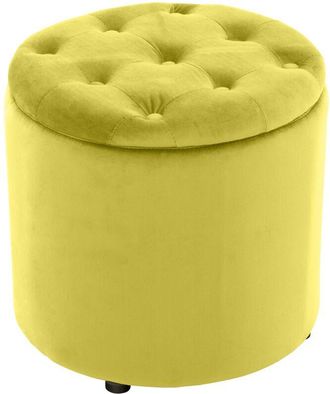 Clp l&eacute;gant r&eacute;cipient en velours pouf avec couvercle piquier dans diff&eacute;rentes couleurs colore : Jaune