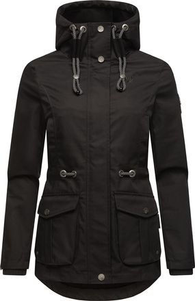 Marikoo Damen Leichter Übergangsparka mit Kapuze Babetaa Prc Black Gr. S