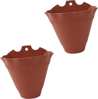 Hemoton 2st&uuml;cke H&auml;ngende Blument&ouml;pfe Wandmontierter Konischer Pflanzk&uuml;bel Aus Kunststoff Hochwertiger Blumentopf F&uuml;r Sukkulenten Und Blumen in Ziegelrot Prakt