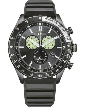 Citizen Eco-Drive Sport Chronograph, Silikonband, 43mm Herrenuhr AT2565-05E