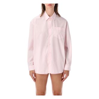 Sporty & Rich Chemise oversize Signature Logo - Femme - Blouses et Chemises - Rose - Taille: 38 FR