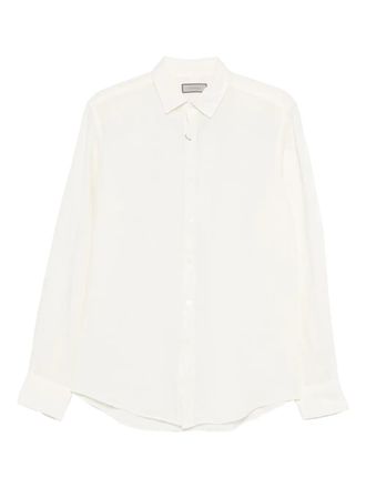 Canali Gekn&ouml;pftes Leinenhemd - Nude