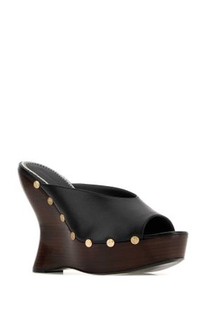 Magda Butrym Womens Black Nappa Leather Wedges Sandali Sandal