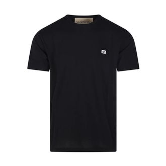 Valentino Signature Logo T-Shirt Schwarz - - Tops - Herren - Schwarzk - 2XL