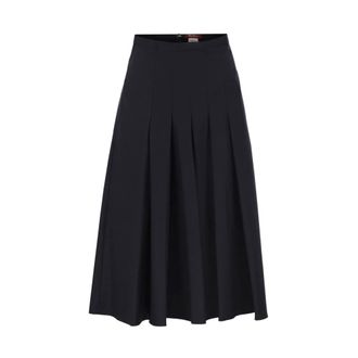 Max Mara Femme, Jupes, Noir, Taille: 40 FR Ill Become Blue Pleated Midi Skirt