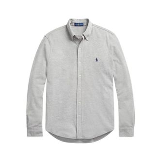 Polo Ralph Lauren Feines Piqu&eacute;-Baumwollhemd - - Shirts - Herren - Grau - XL