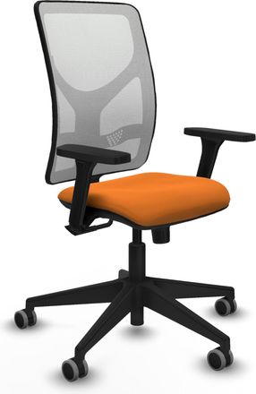 Piqueras y Crespo B&uuml;rostuhl mit 3D-Armlehnen, h&ouml;henverstellbare Lendenwirbelst&uuml;tze, ausgestattet mit 3 Positionen und Schneideschaum, Wei&szlig;/Orange