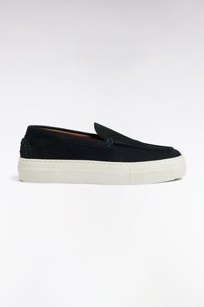 Eden Park Mocassins Femme À Semelles Sneakers En Cuir Suédé Marine
