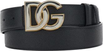 Dolce & Gabbana Homme, Accessoires, Noir, Taille: 105 CM Ceinture Alpine en Cuir de Veau