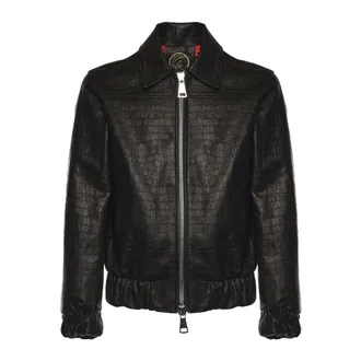 Giuliano Galiano Homme, Vestes, Noir, Taille: 3XL Go Hard Leather Jacket