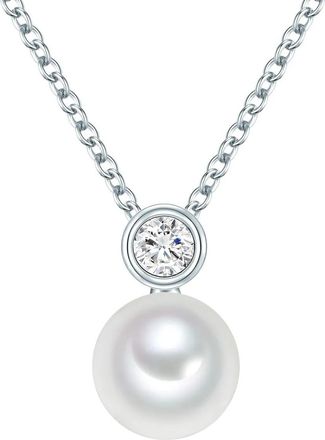Valero Pearls Halskette - Sterling Silber Halskette Zirkonia S&uuml;&szlig;wasser-Zucht - Gr. unisize - in Silber - f&uuml;r Damen