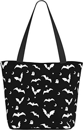 AOOEDM Halloween Goth Bats And Moon Ladies Shopping Bag 13x11x7in.Le cadeau parfait pour la Saint-Valentin.Cest de la Saint-Valentin pour maman, fille, &eacute;pous