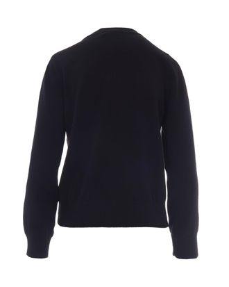 Ganni Womens Crew Neck Sweater Graphic Banana Black Organic Cotton Jumpers