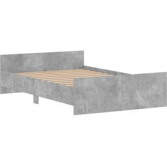 vidaXL Bettgestell mit Kopf- und Fu&szlig;teil Betongrau 120x200 cm Vidaxl