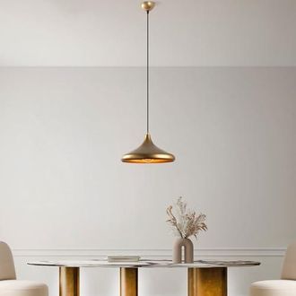 Opviq Elegant Gold Chandelier, Metal Body, 35 cm Diameter, Adjustable Height 27-126 cm, E27 Socket, Stylish Lighting for Modern Home Decor | IP20