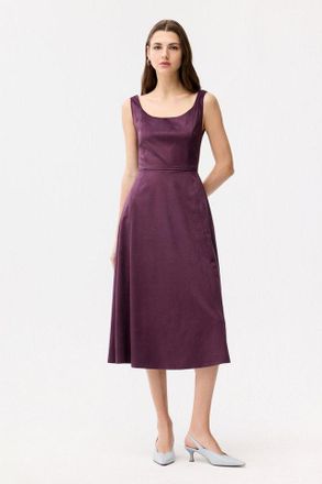 ADL Midikleid &Auml;rmelloses Midikleid aus Veloursleder