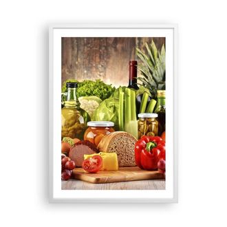 Arttor Wandposter Art Prints 50x70cm Poster Weißrahmen Lebensmittel Gemüse Brokkoli Fleisch Küche Wanddeko Bild Wand Kunstdruck Deko Wandbilder Dekoration Wo