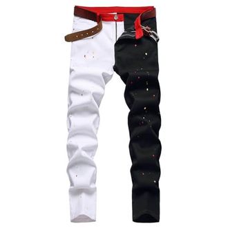 Generic Jean Homme Jean Homme Regular Jeans Homme Confortable Classique Slim Ext&eacute;rieur D&eacute;contract&eacute; L&eacute;g&egrave;rement Stretch Poches Color&eacute;es - Look Blocs De Couleurs