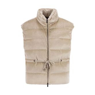 PESERICO Velvet Daunen Gilet - - Jackets - Damen - Beige - L