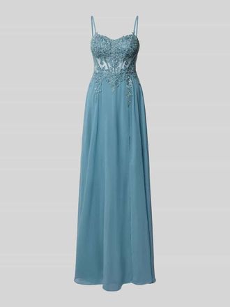Luxuar Regular Fit Abendkleid mit floralem Spitzenbesatz