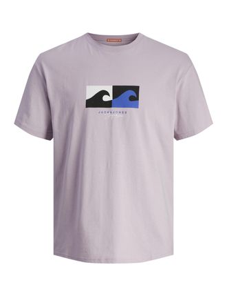 Jack & Jones Herren Jormarbella Branding Tee Ss Crew Neck T-Shirt, Lavender Frost, XS