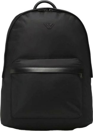 Emporio Armani Homme, Sacs, Noir, Taille: ONE Size Sac &agrave; dos en &eacute;co-cuir avec tissu technique