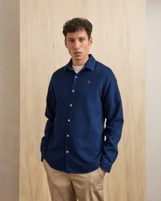 Faguo Chemise denim brut fonc&eacute;