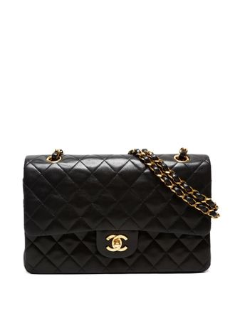 Chanel sac porté épaule Double Flap médium (années 1994-1996) - Noir
