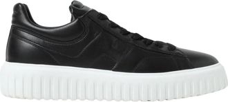 Hogan Homme, Chaussures, Noir, Taille: 44 1/2 EU H630 Leather Platform Baskets