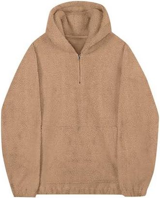 Generic Sweat a Capuche Homme Hooded Sweatshirt Sweats &agrave; Capuche Pull Fuzzy pour Hommes avec Fermeture &Eacute;clair 1/4 et Poches