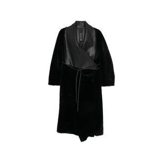 BLANCHA Leather-panelled Shearling Coat