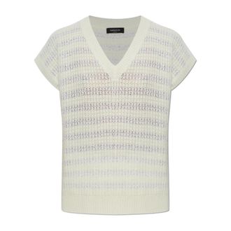 Fabiana Filippi Schimmernder Pailletten-Westen - - Knitwear - Damen - Wei&szlig; - 2XS