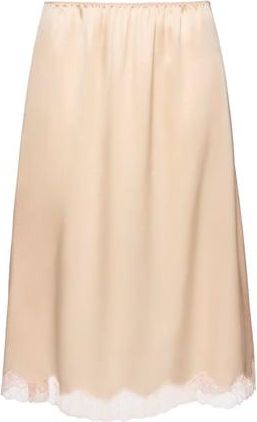 Magda Butrym Jupe midi satin&eacute;e bords dentelle en soie