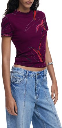 Desigual T-SHIRT MANICHE CORTE DONNA VIOLA