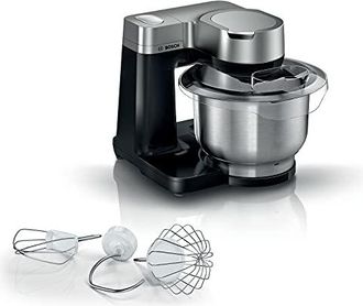 Bosch Electroménager - MUMS2VM00, Robot de cuisine Serie 2-900 W, 7 vitesses + turbo, kit de pâtisserie, Bol de 3,8 l en acier inoxydable - Noir