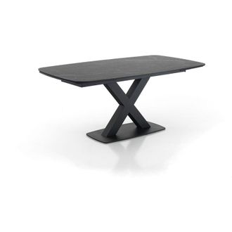 Oresteluchetta Ausziehbarer Tisch aus Keramik mit Marmoroptik 90x160-230cm Boyle Marble - Schwarz